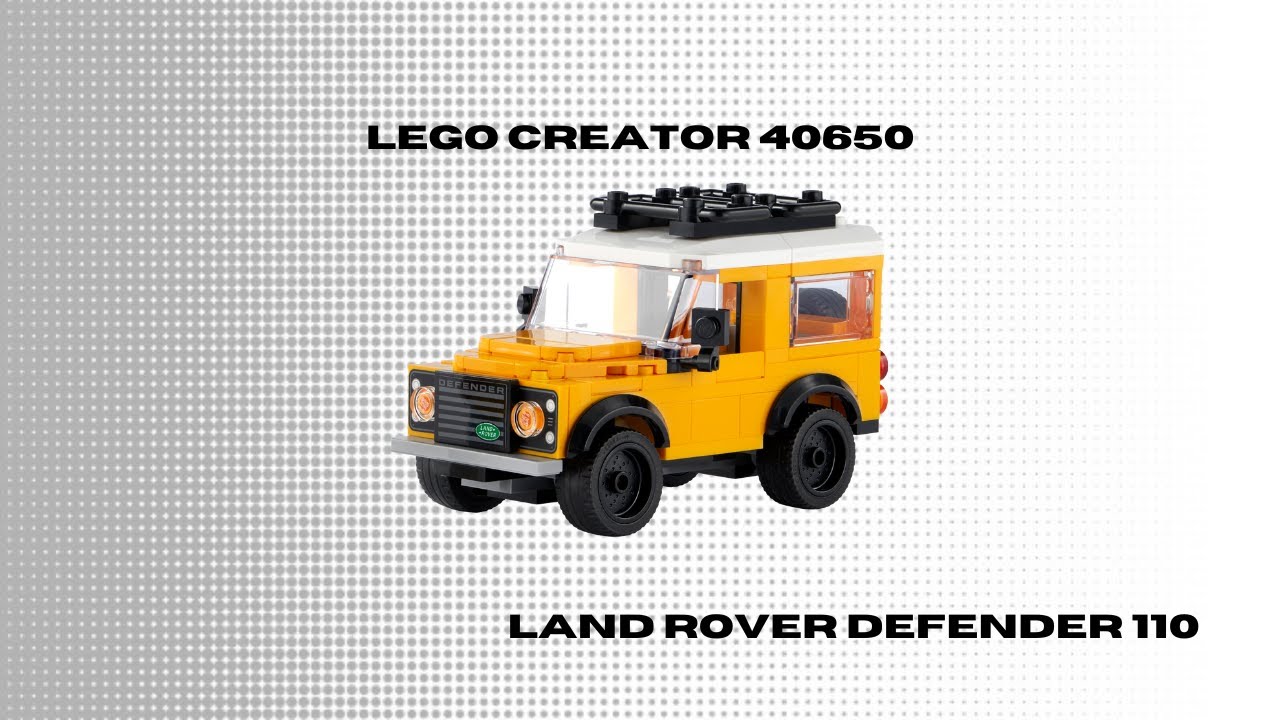 LEGO 40650 - SPEED BUILD - CLASSIC LAND ROVER DEFENDER - YouTube