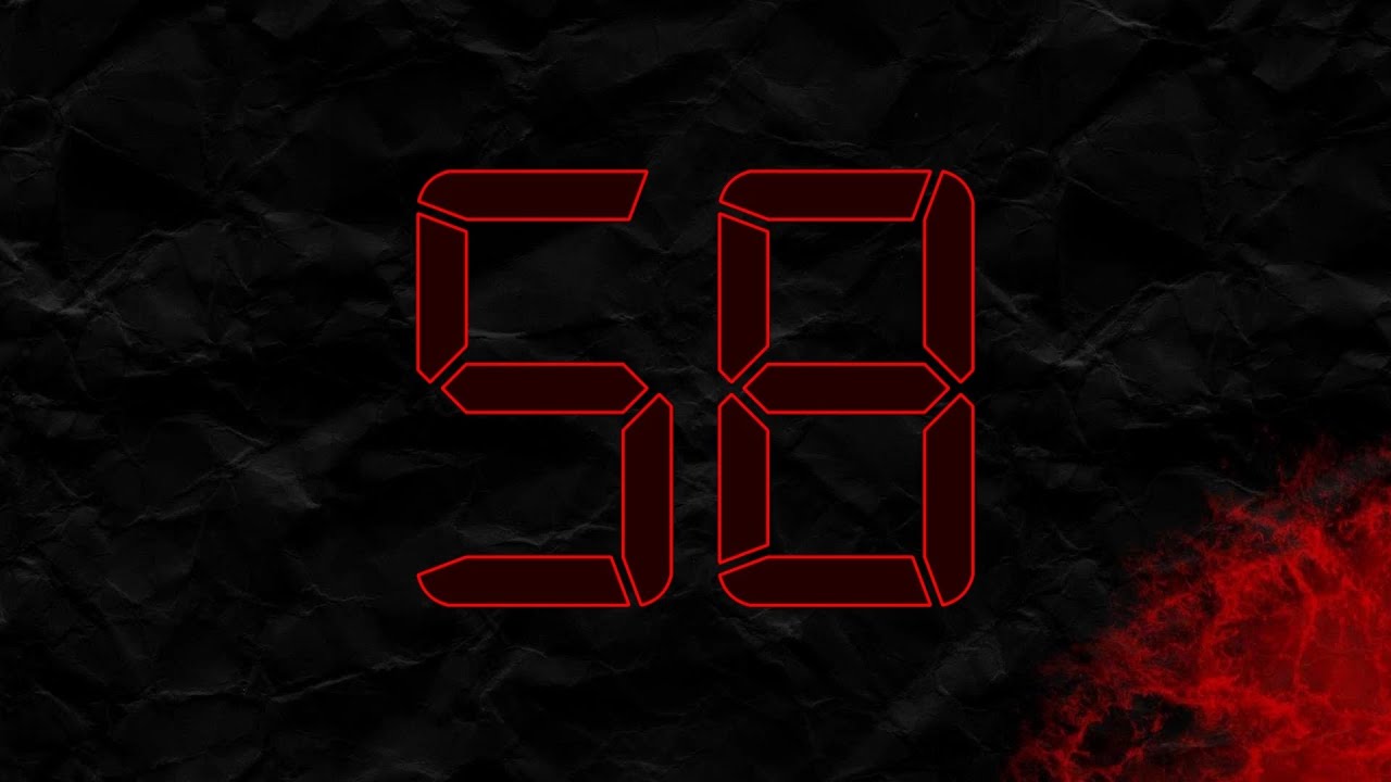 Countdown from 58 to 0 in RED - YouTube