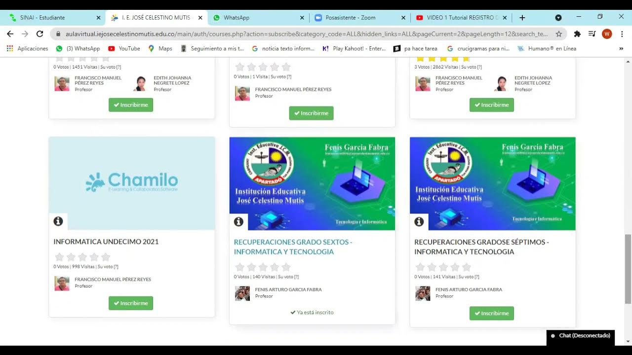 COMO INSCRIBIRME EN UN CURSO DE CHAMILO - YouTube
