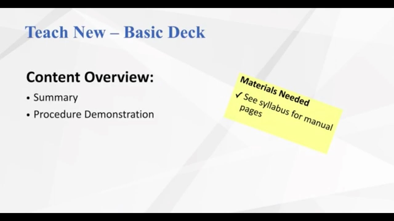 K Teach New Basic Deck Card - YouTube