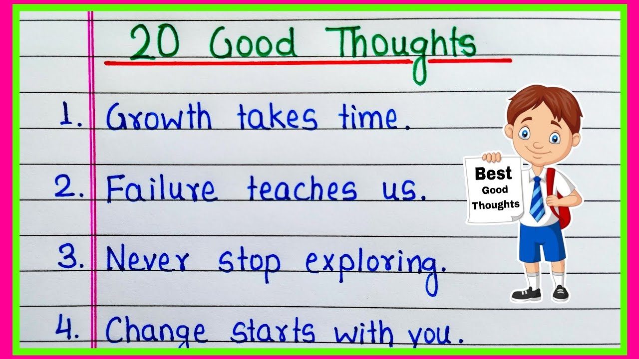 20 Good Thoughts for School Assembly | Good Thoughts in English | Small ...