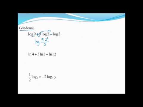 Condensing logarithmic expressions - YouTube