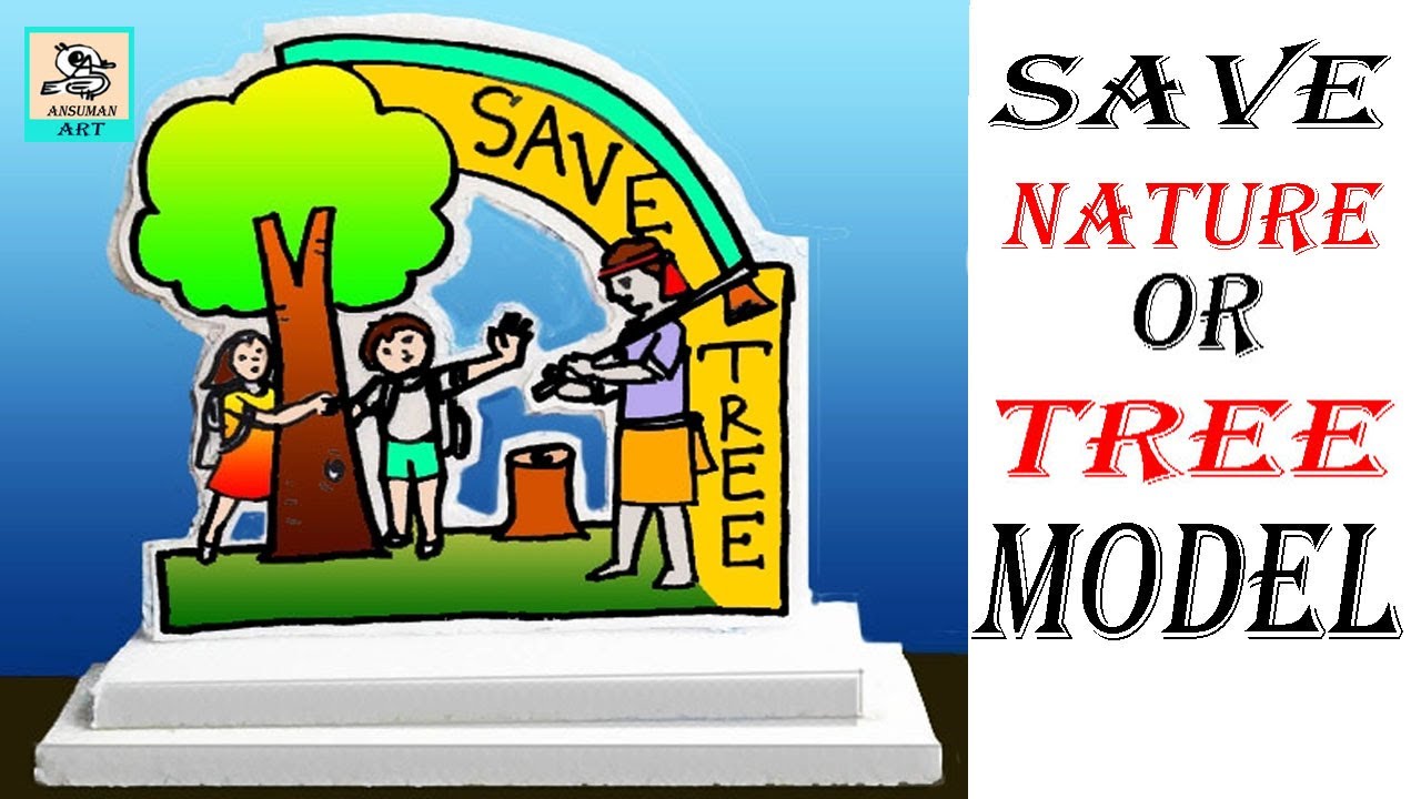 save tree model with thermocol - YouTube