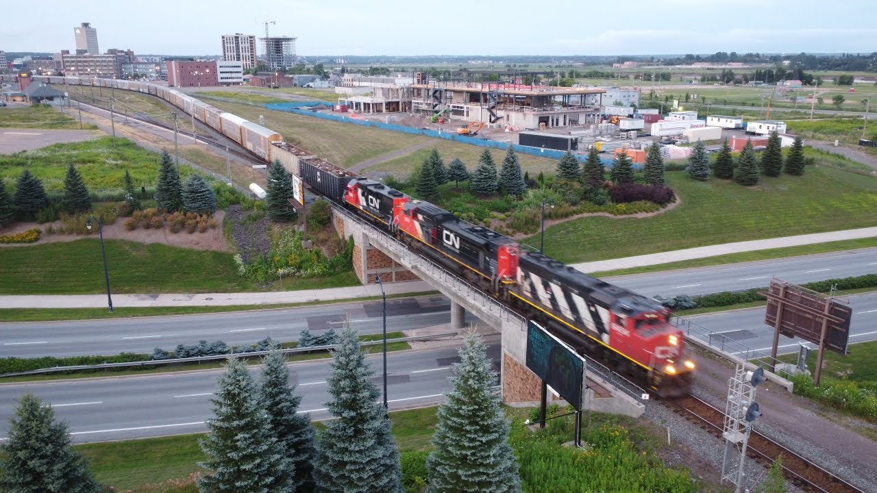 Aerial 4K View - Another EMD Geep Leader! GP40-2WL 9454 Leads Manifest ...