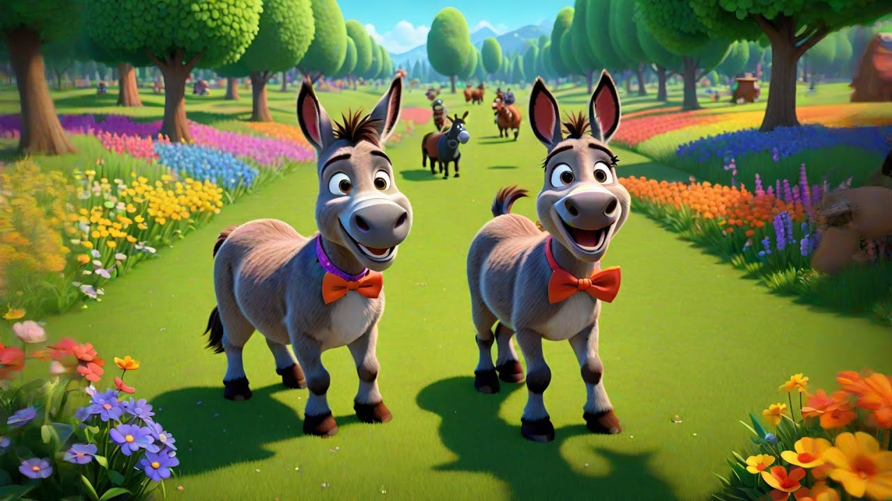 Three Dancing Donkeys Wear Bow Ties | Funny Farm Animal Song for Kids ...