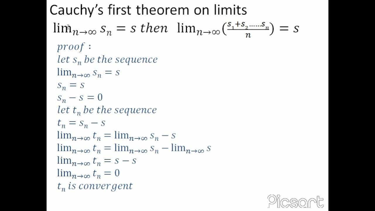 cauchy's first theorem on limit in telugu - YouTube