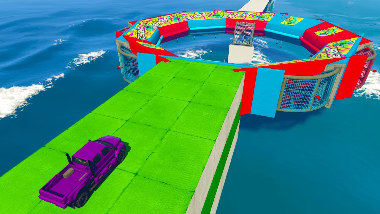 Challenge GTA 5 Above-water Obstacle Course | Racing GTA 5 Online - YouTube