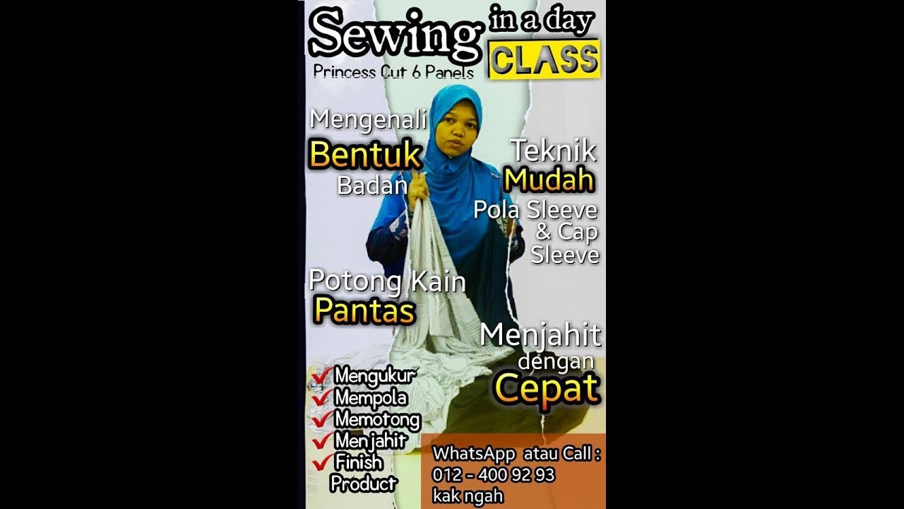Tips Jahit (Sewing Tips) by Kak Ngah GJ (Jom jahit t-shirt) - YouTube