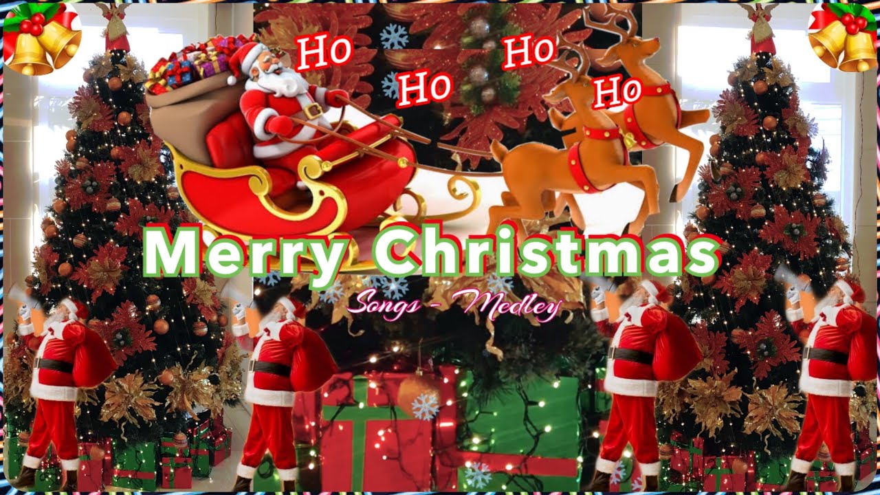 CHRISTMAS SONGS WITH THE DANCING SANTA CLAUS || NON COPYRIGHT MEDLEY ...
