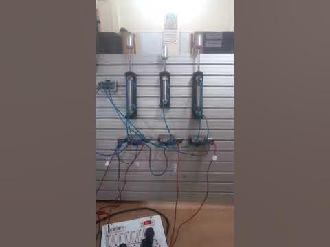 wave executed on Three pneumatic pistion cylinders using LabVIEW - YouTube