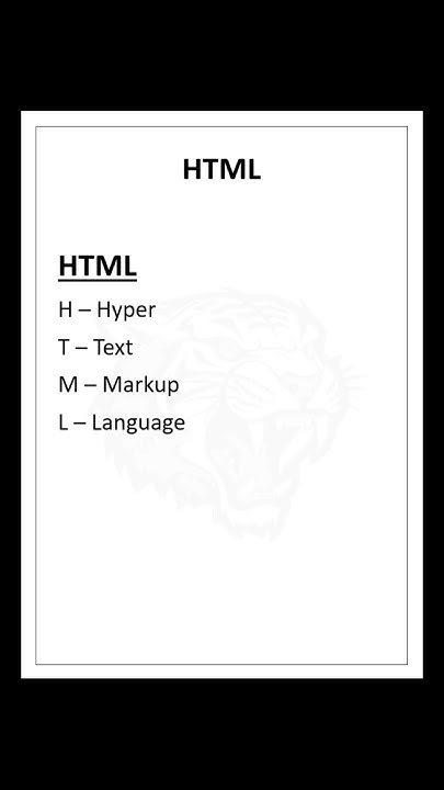 What Does HTML Stand For? | S Code Hub #html #youtubeshorts #shorts ...