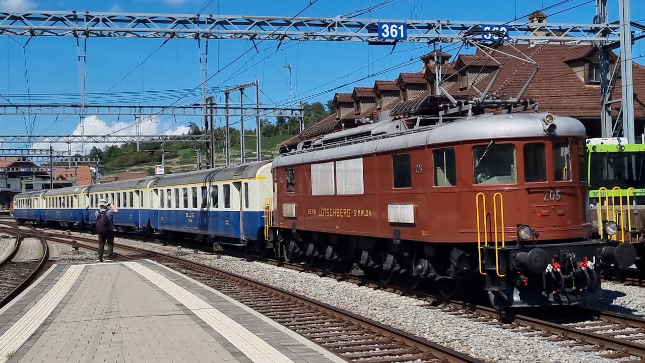 BLS Ae 6/8 mit EW I Komp in Spiez - YouTube