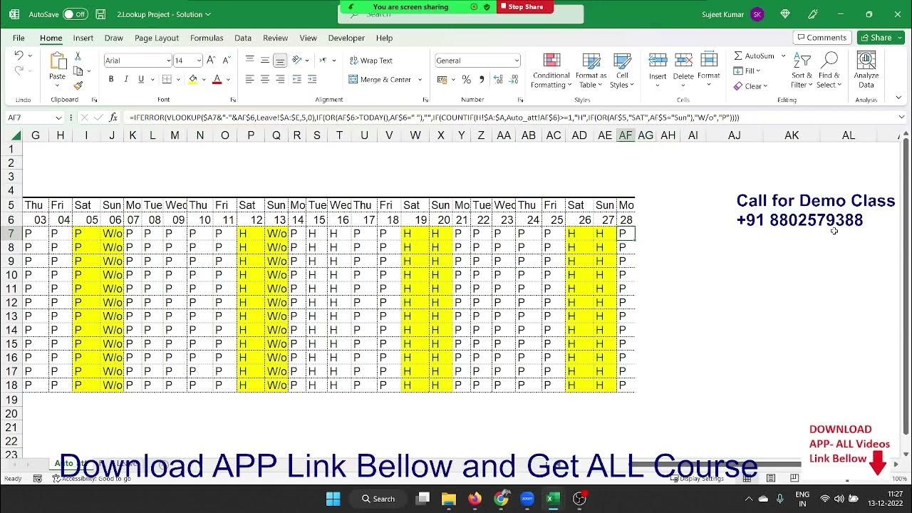 Make Automatic Attendance SHEET in EXCEL - YouTube