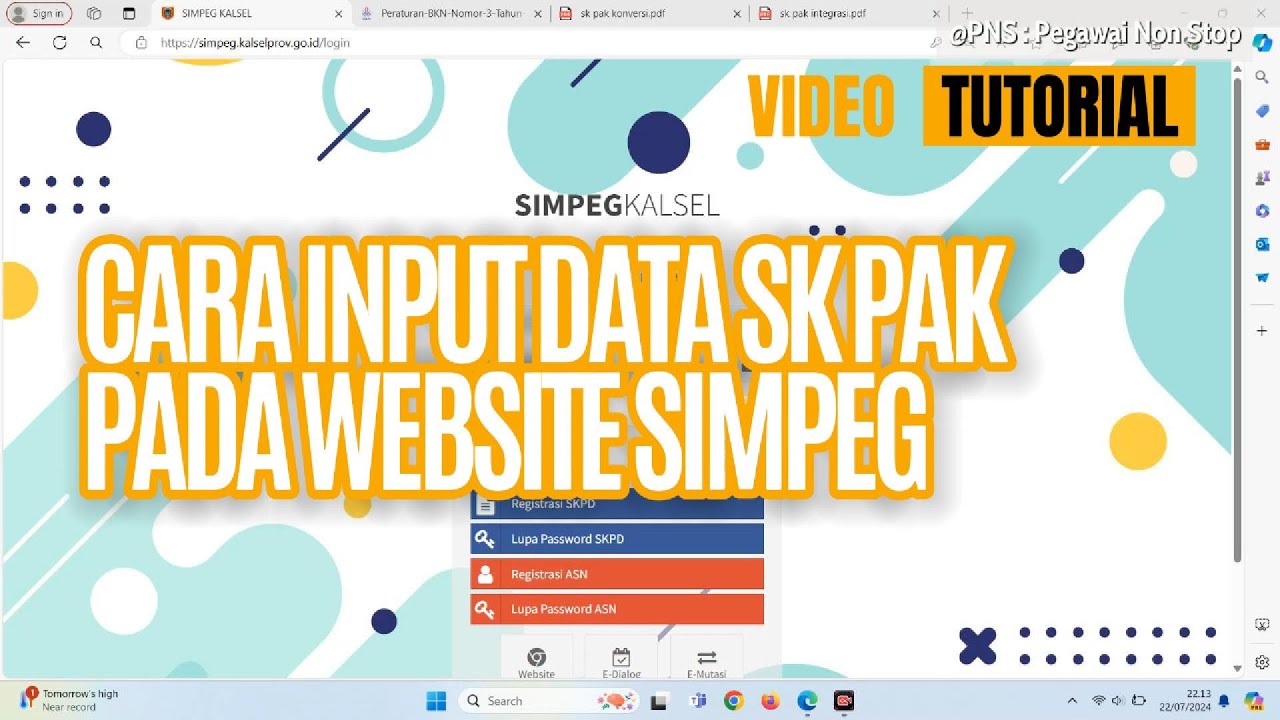 Tutorial Cara Input Data SK PAK INTEGRASI dan SK PAK KONVERSI pada ...