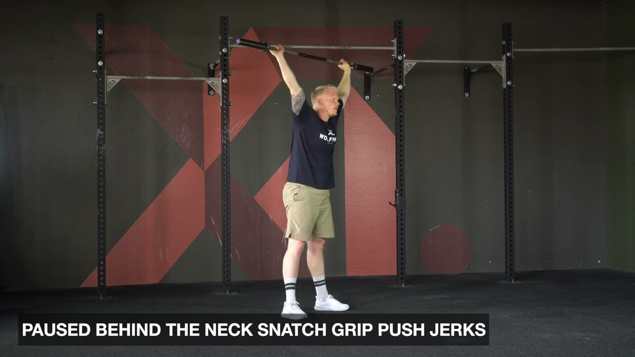 Paused Behind The Neck Snatch Grip Push Jerks - YouTube