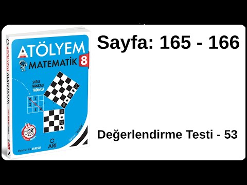8.SINIF ATÖLYEM l SAYFA 165 - 166 l DEĞERLENDİRME TESTİ - 53 l ARI YAYINLARI