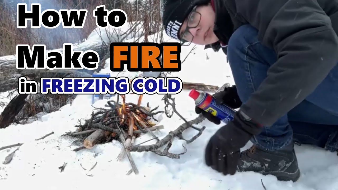 How to SURVIVE in Freezing Canadian Temperatures and Build Fire - YouTube