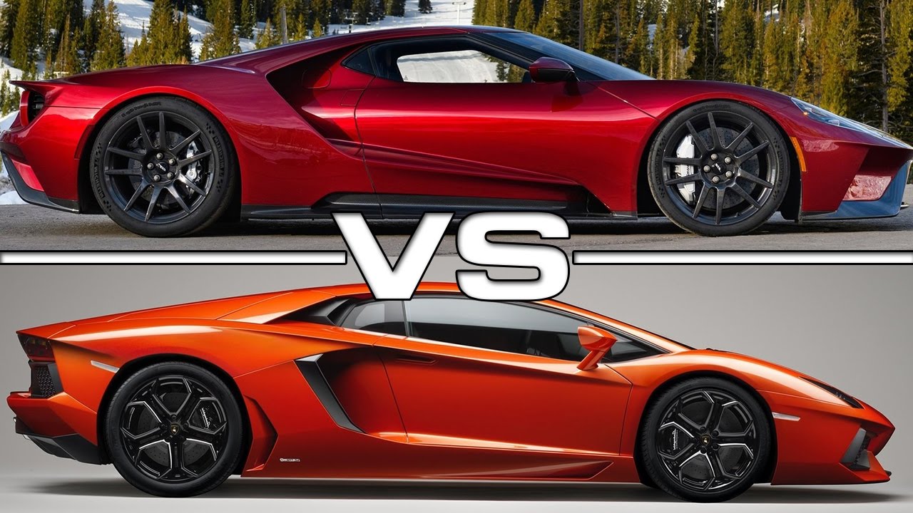 2017 Ford GT vs 2016 Lamborghini Aventador SV - YouTube