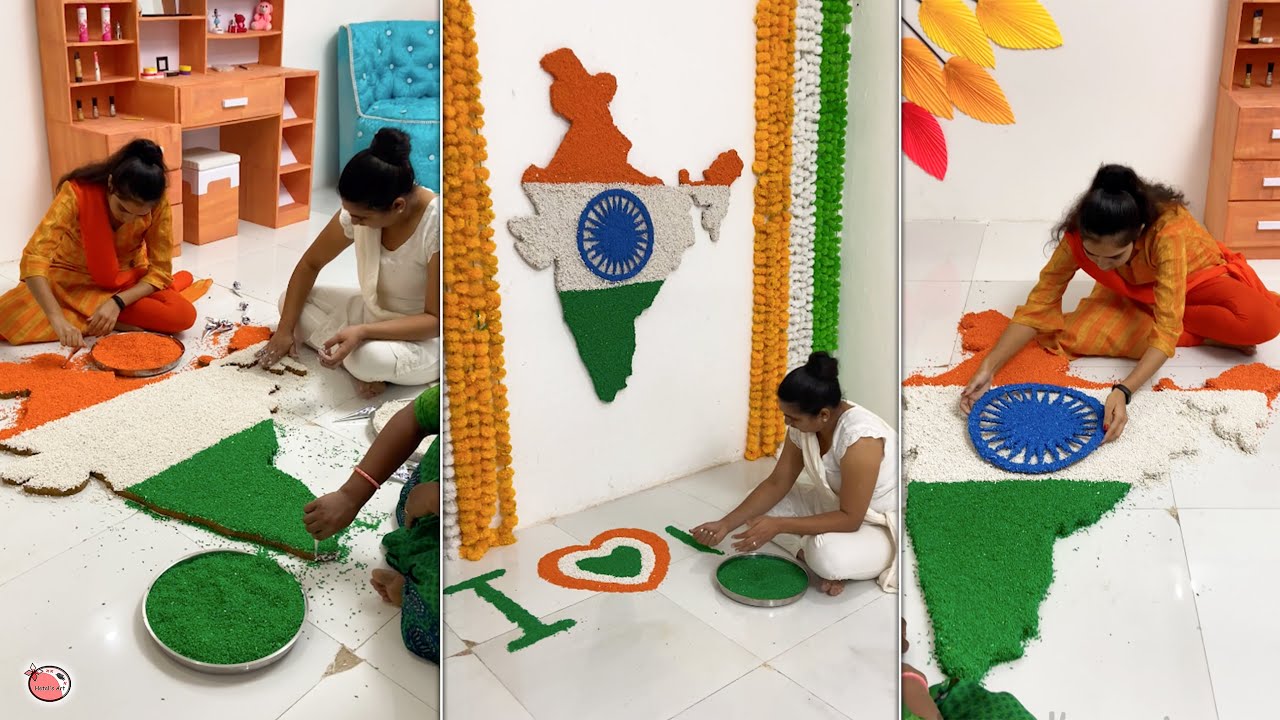 Indian Flag making - Using Pulses - Fill our hearts with the feeling of ...