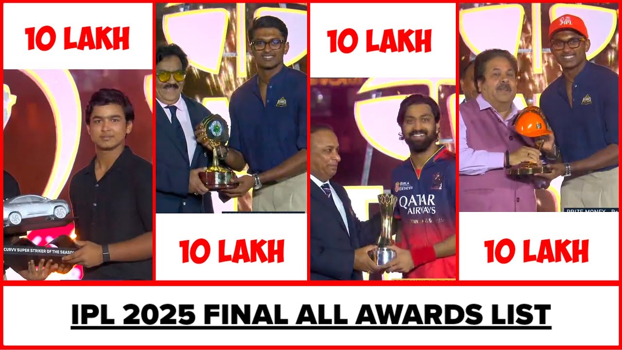 IPL 2025 Final Award Ceremony | IPL 2025 Final All Award List | IPL ...