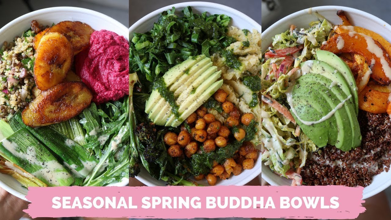 Spring PLANT-BASED BUDDHA BOWLS // Easy + delicious - YouTube