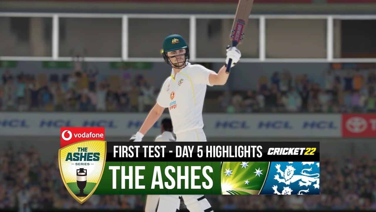 The Ashes - 1st Test - Day 5 Highlights - Cricket 22 Gameplay - YouTube