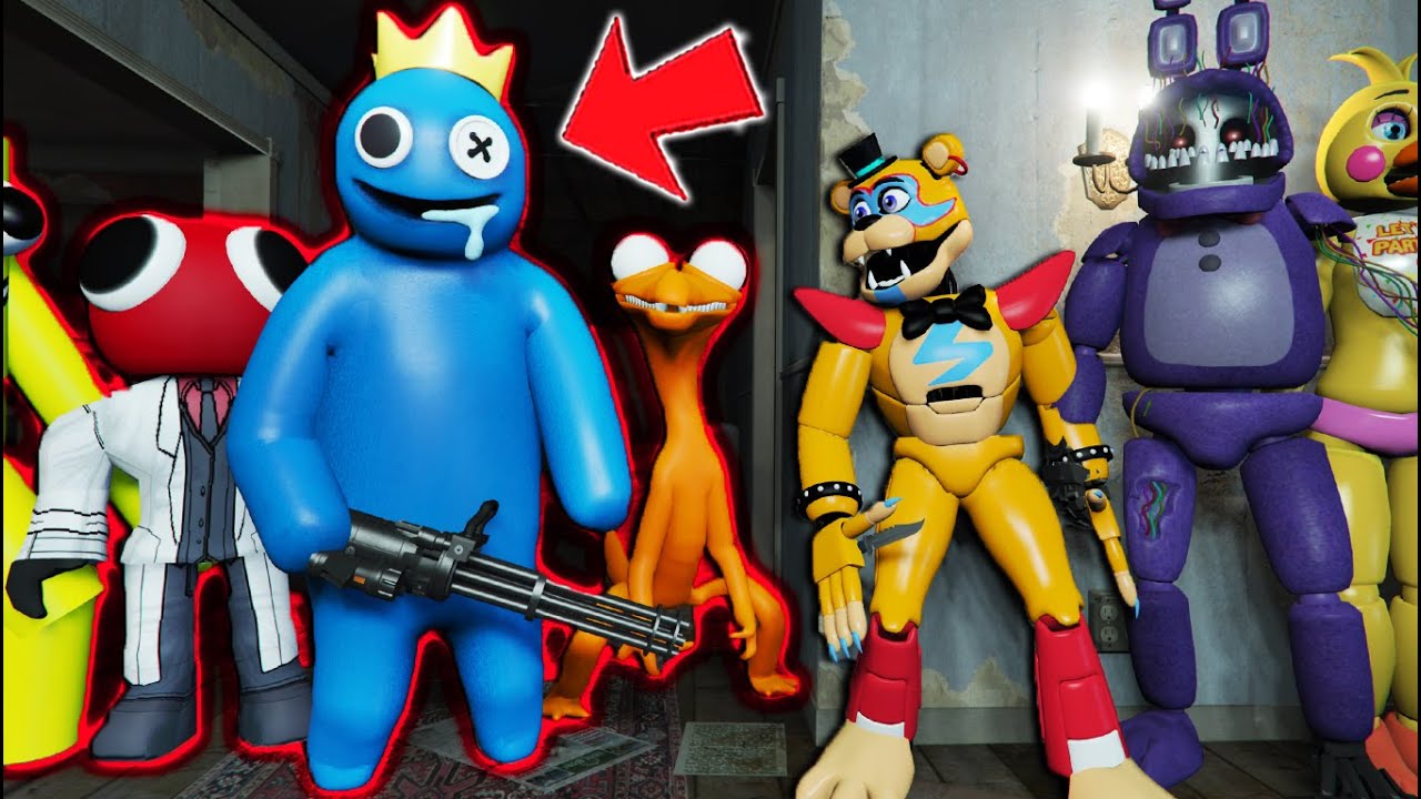 All Animatronics VS ALL RAINBOW FRIENDS ARMY! (GTA 5 FNAF Mods) - YouTube