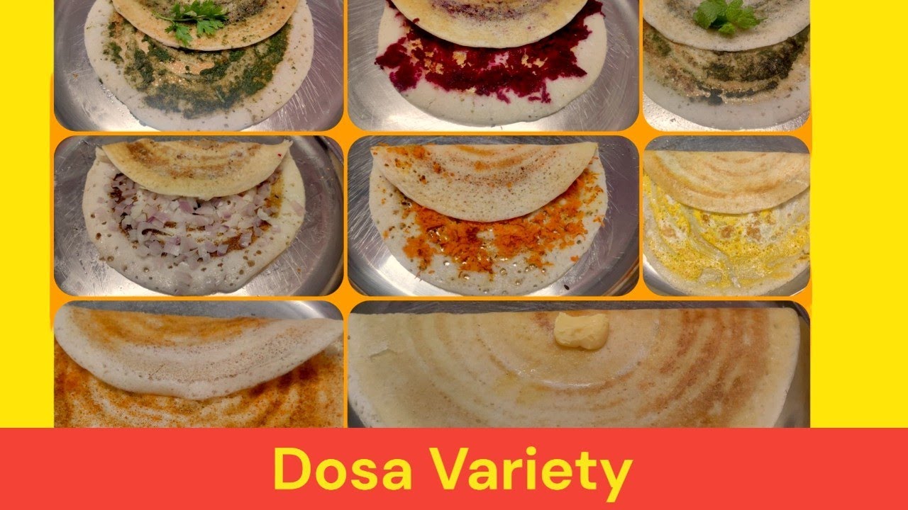 8 வகையான தோசை | 8 Dosa Variety (Part 1) #dosa #dosarecipe - YouTube