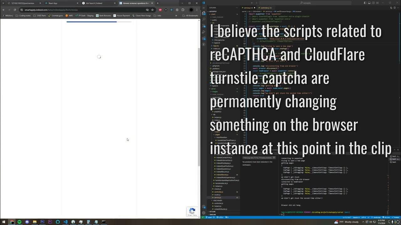 Puppeteer bug - Hanging after encountering reCAPTCHA and / or CloudFlare Turnstile - YouTube