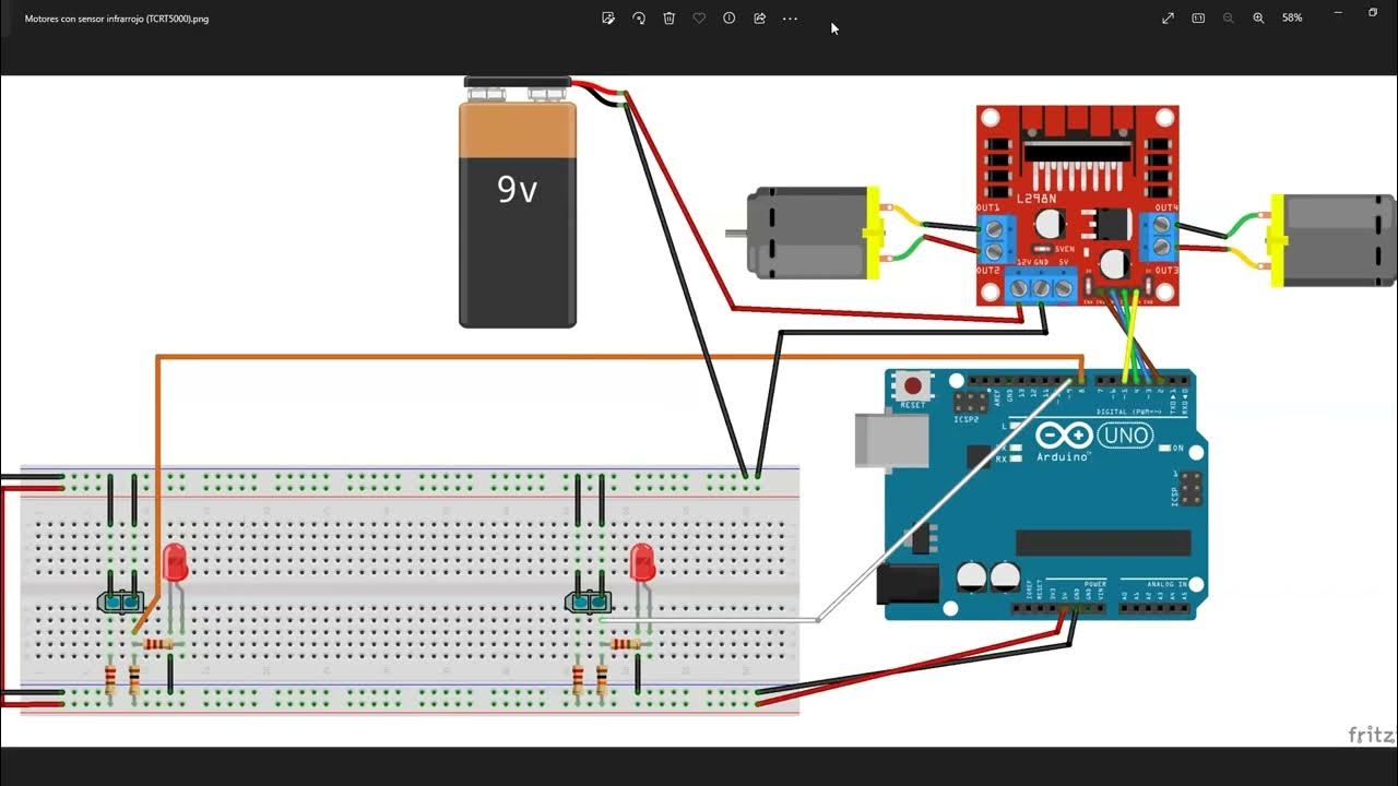 Control de motores utilizando sensores TCRT5000 y el modulo L298N - YouTube