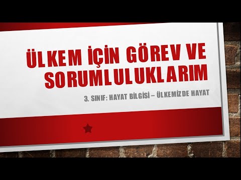 3. SINIF HAYAT BİLGİSİ - ÜLKEM İÇİN GÖREV VE SORUMLULUKLARIM