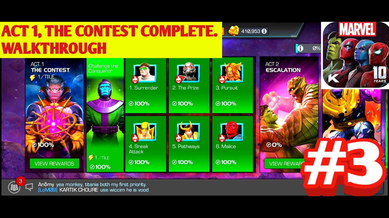 MARVEL CONTEST OF CHAMPIONS | ACT 1 THE CONTEST COMPLETE | ANDROID GAME ...
