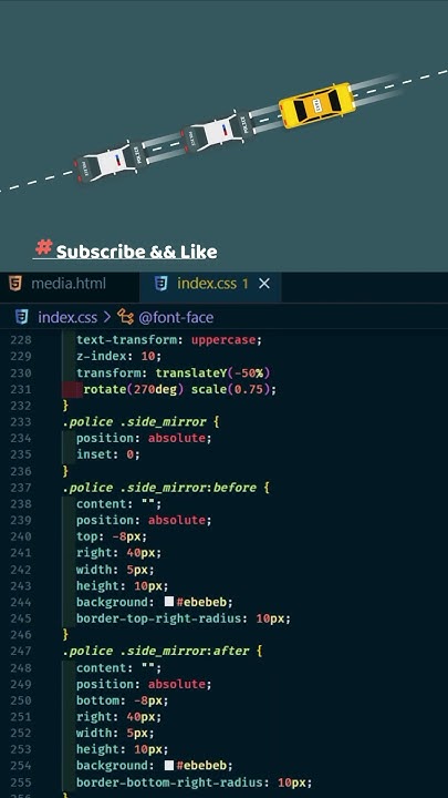 Police vs Taxi | CSS Only 🚓🚓 #shorts #css #html #coding #programming #webdeveloper - YouTube