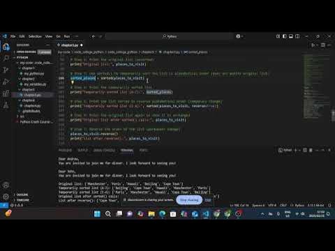 Python Chapter 4 Working with Lists - YouTube