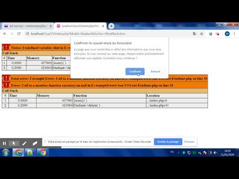 Tp3 MVC Partie8 php mysql crud - YouTube