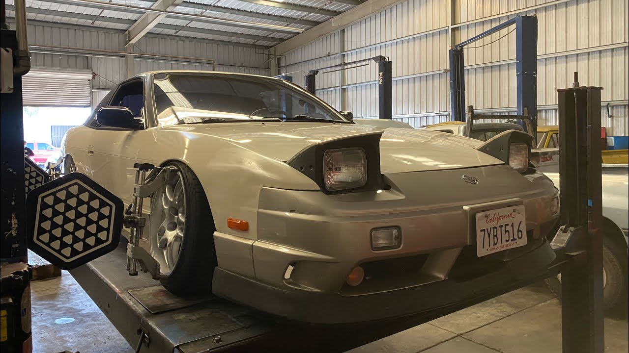 240sx gets its first alignment! - YouTube