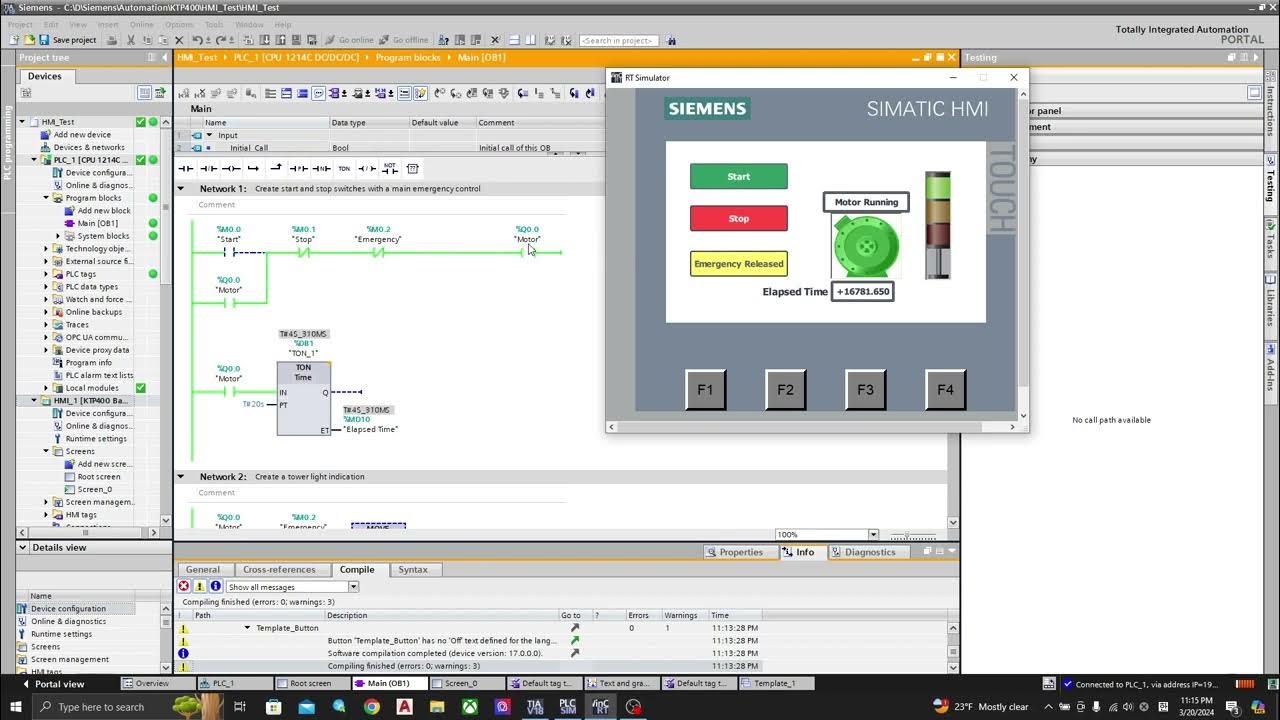 Siemens HMI Test - YouTube