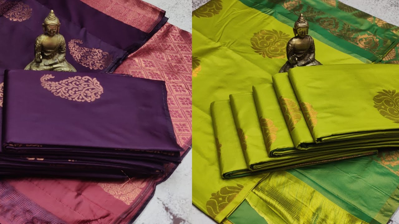 SOFT SILK SAREES🦚 Big Putta Work with Various designs🦚 Golden, Silver ...