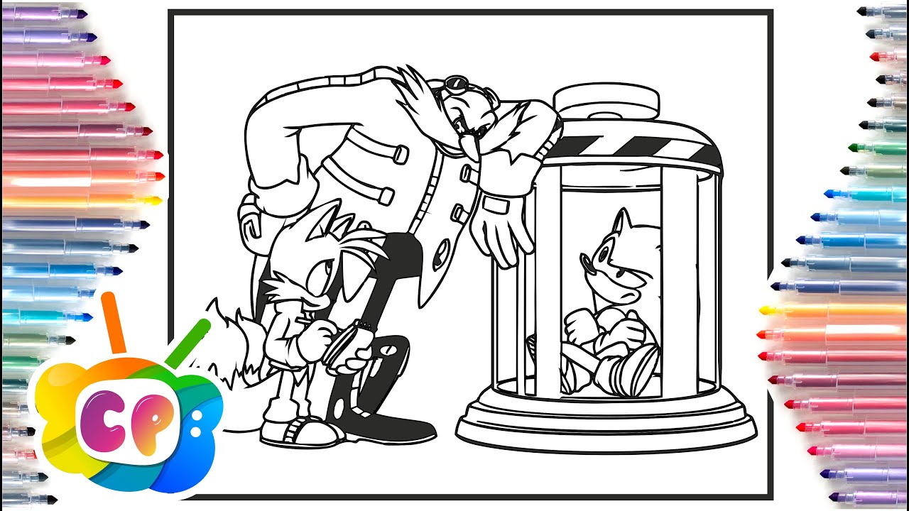 Sonic vs Robotnik coloring / How to draw Sonic / Sonic coloring pages ...