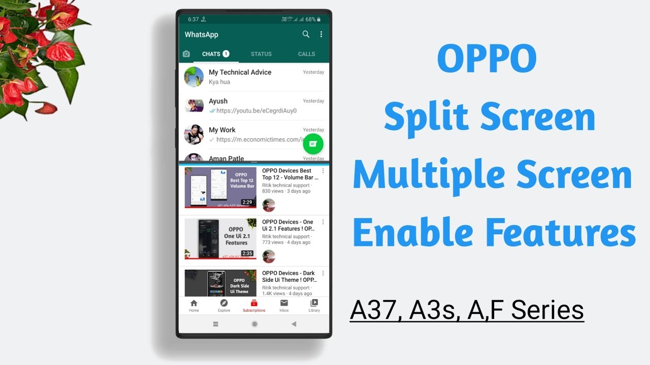 OPPO Phone - Split Screen Multiple Screen Enable Features ! A37, A3s, A ...