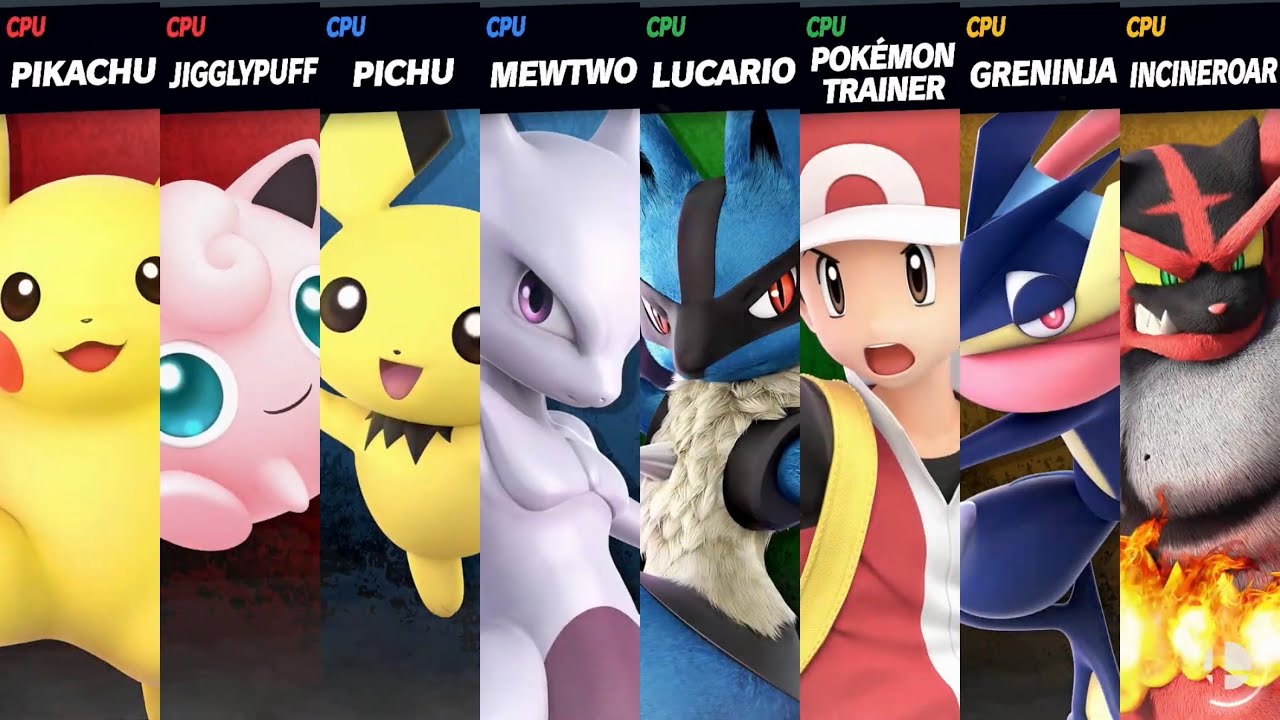 Super Smash Bros. Ultimate - Pokemon Characters In Each Smash Games ...