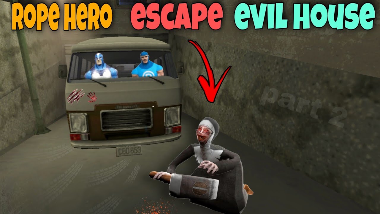 rope hero escape evil nun house | save rope hero | black eagle 2.0 ...