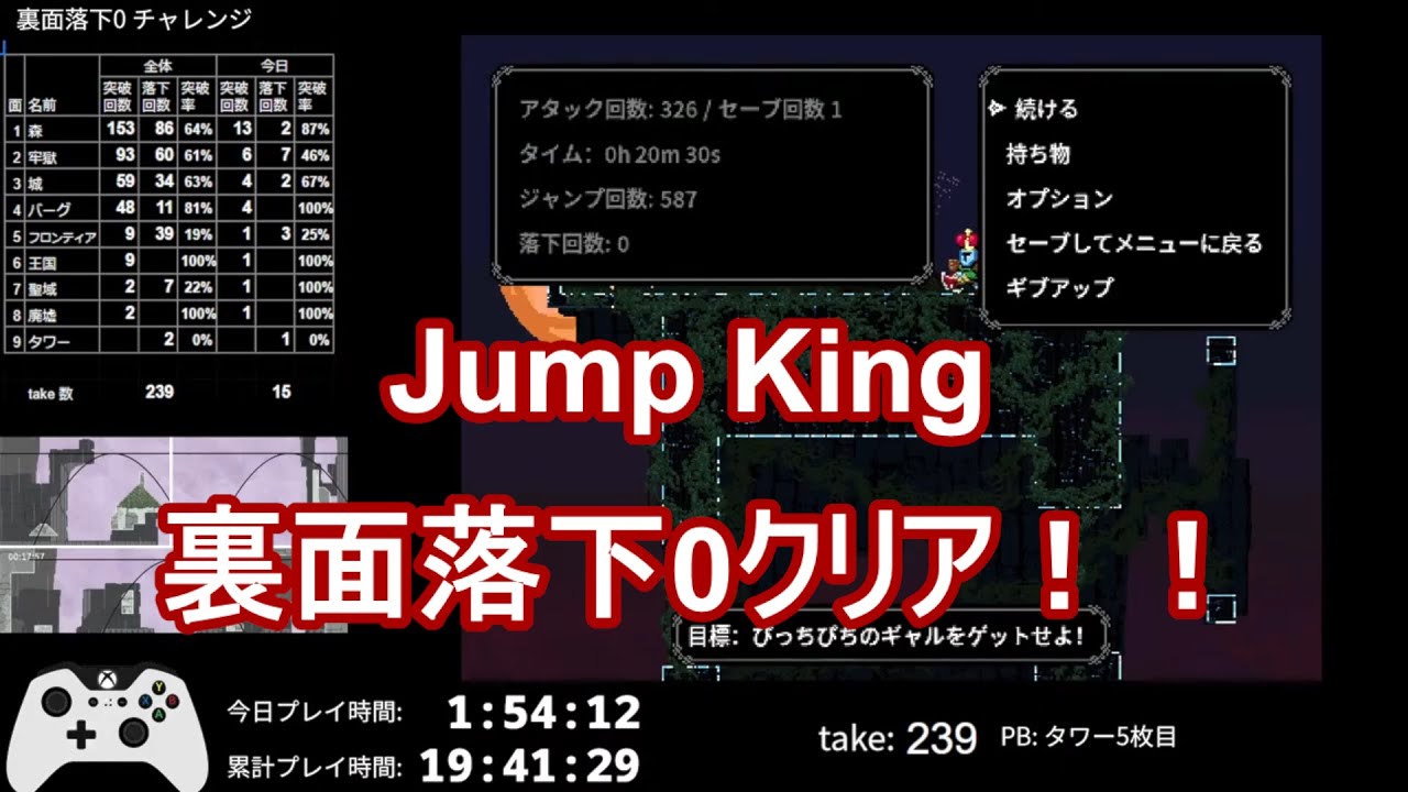 【Jump King】裏面（New Babe+）落下0 【1ピクセルの奇跡】 - YouTube