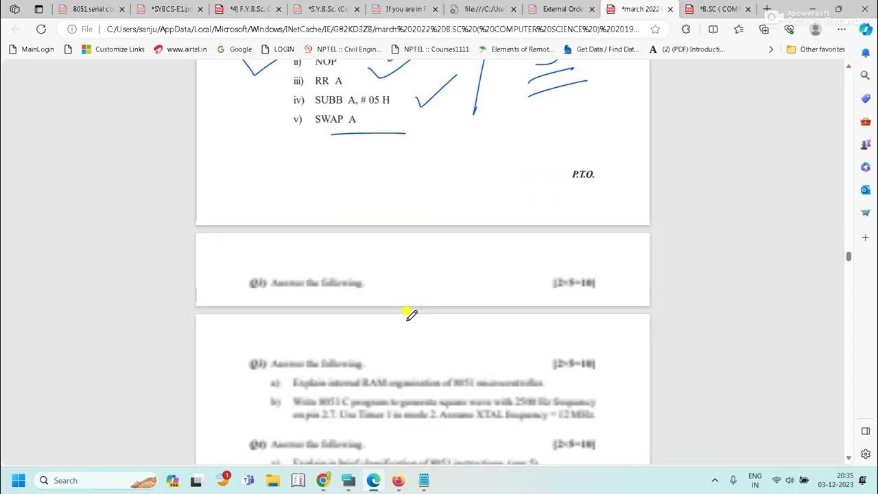 SYBCS Paper 1 Microcontroller old question papers - YouTube