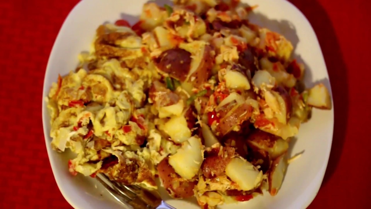 How to cook baked potato and scambled eggs - YouTube