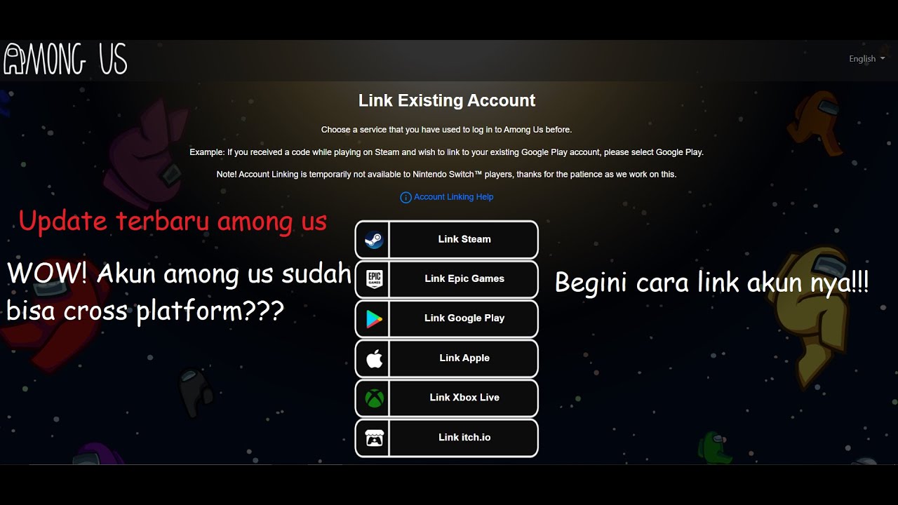 UPDATE TERBARU AMONG US!!! Cara link akun among us ke platform lain - YouTube