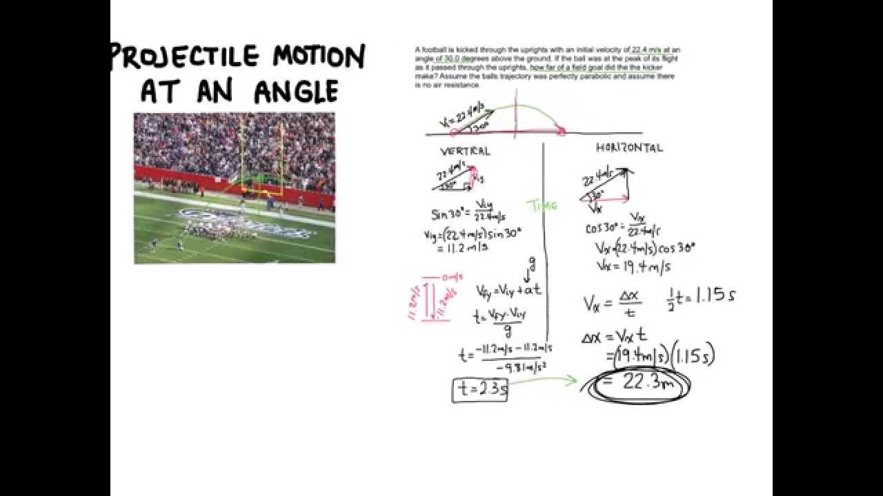 Projectile Motion at an Angle - YouTube