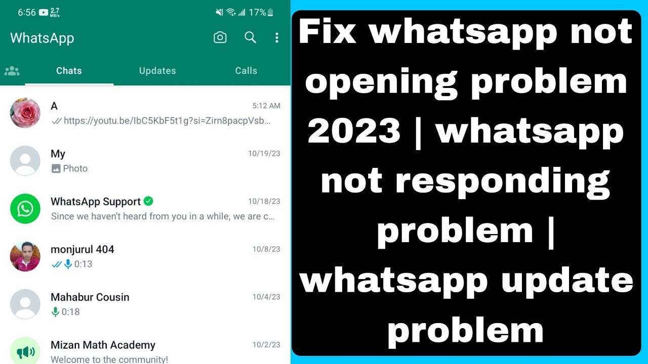 Fix whatsapp not opening problem 2023 | whatsapp not responding problem ...