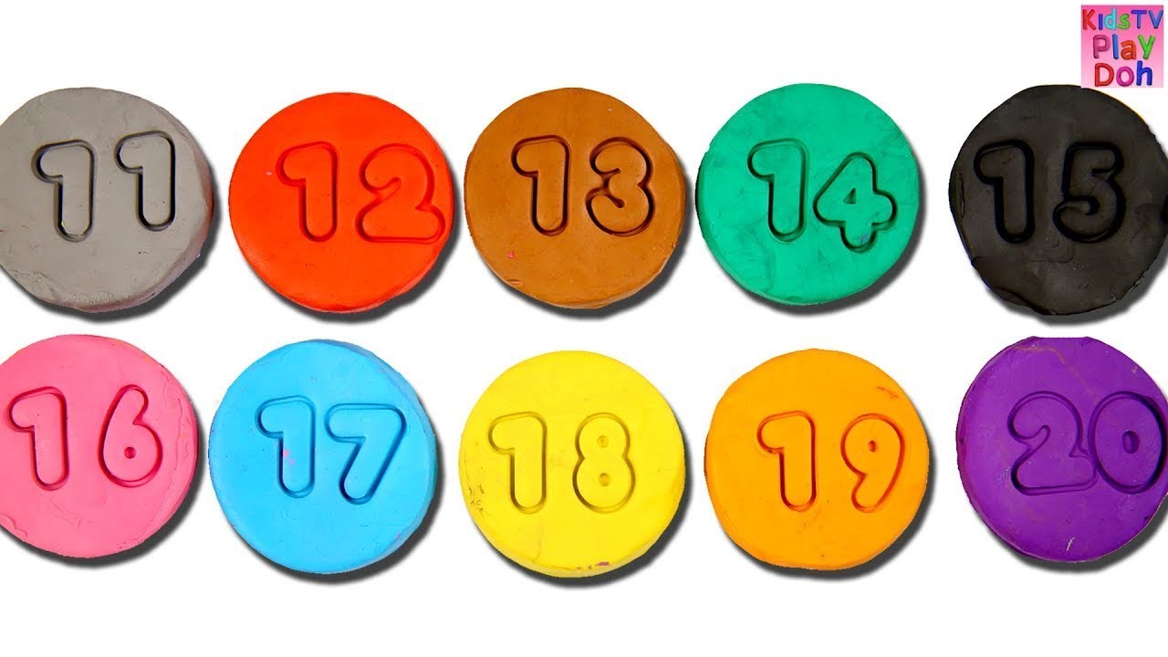 Learn Counting from 11 to 20 with Play Doh Colors for Kids + More ...