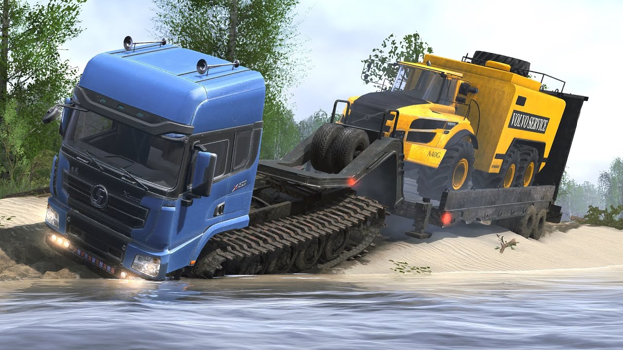 Spintires Mudrunner - Shacman x3000 Tracked Trailer Low Loader ...